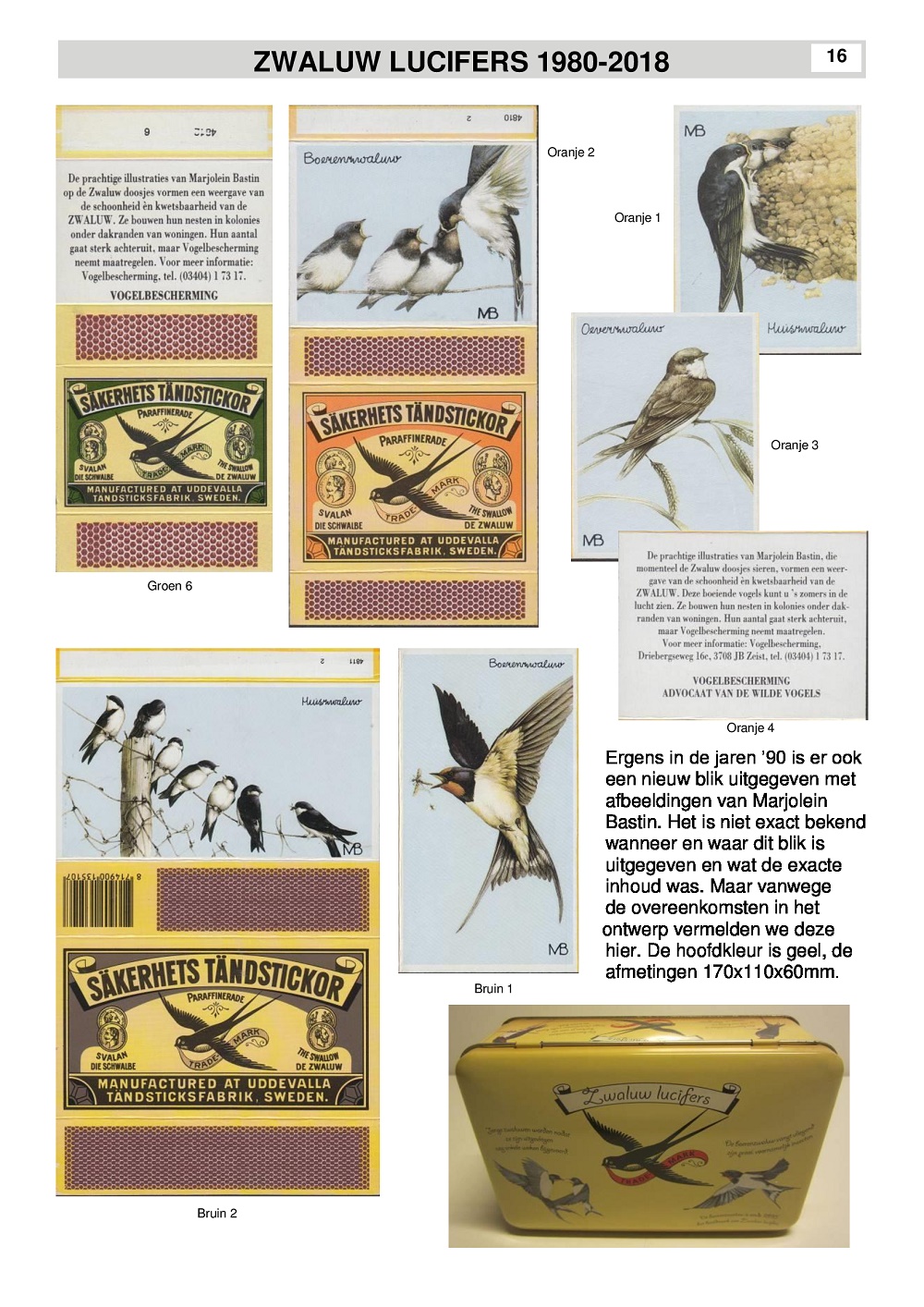 Stichting S & D Groep - ZWALUW 1980-2018 - OP NAAR 125 JAAR ZWALUW ...